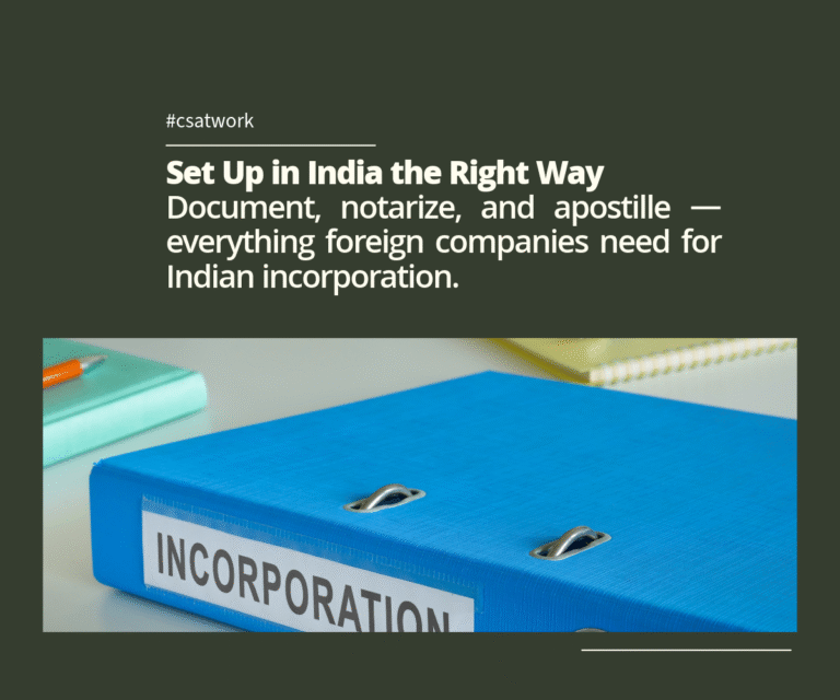 Documents Required for Foreign Company Incorporation in India